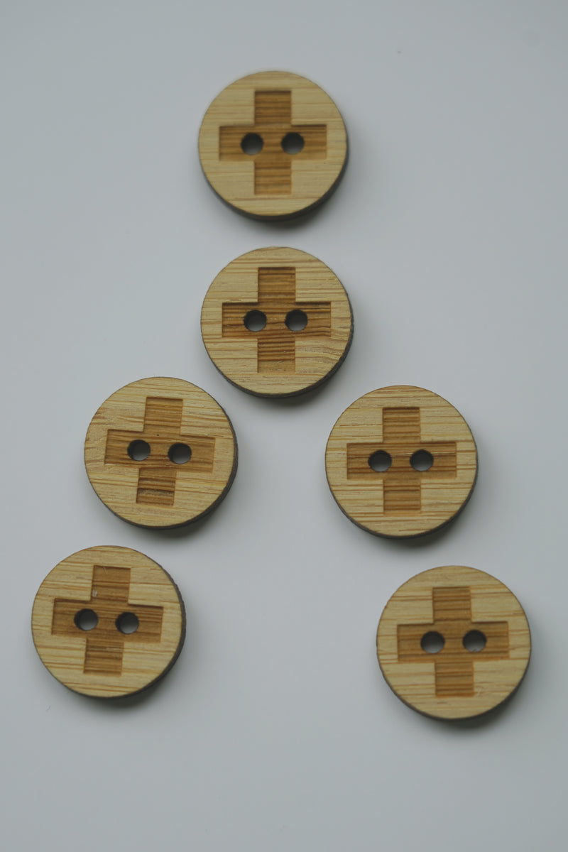 Engraved Cross Bamboo Buttons - Medium – lisaFdesign